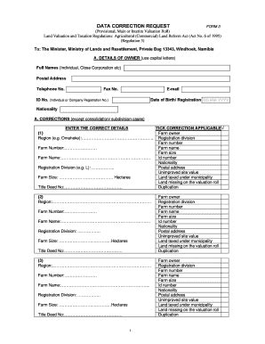 Fillable Online Data Correction Request Form Latest B