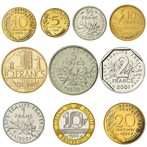 French Coins Old Collectible Money French Republic Vintage Set Of 10