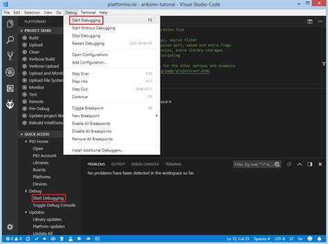 get started with arduino and esp32 devkitc debugging and unit testing — platformio v6 1
