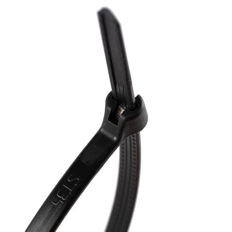 5 5 Inch UV Resistant Black Steel Tooth Cable Ties 40 Lb Tensile