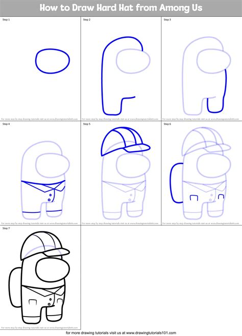 How To Draw Hard Hat From Among Us Among Us Step By Step