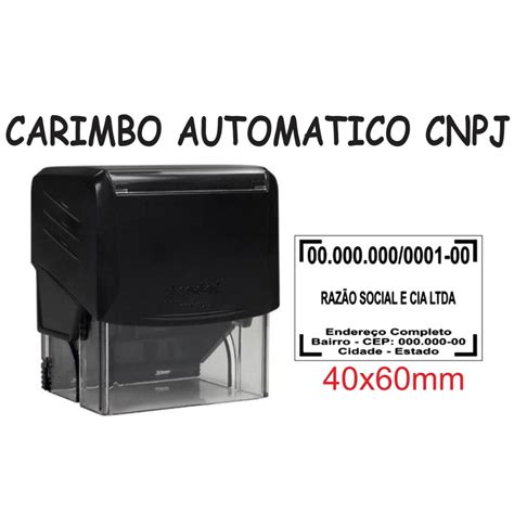 Carimbo Para Cnpj AUTOMATICO 40x60mm Shopee Brasil