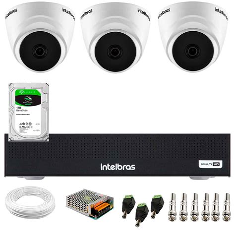 Kit 3 Câmeras Intelbras VHL 1220 D HDCVI LITE Dome Full HD 1080p Visão