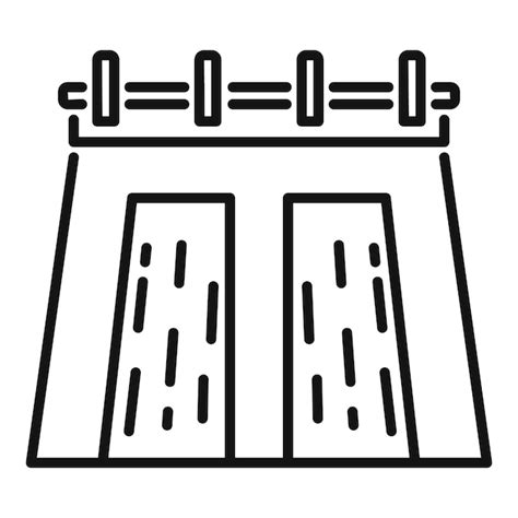 Icono de planta hidroeléctrica vector de contorno turbina eléctrica