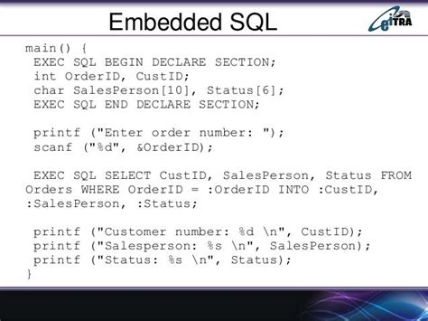 sql embedded sql dynamic sql and sqlj