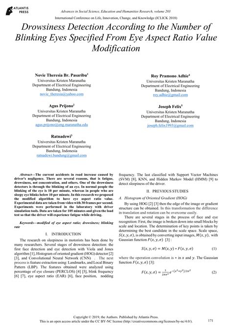 pdf drowsiness detection according to the number of blinking eyes specified from eye aspect