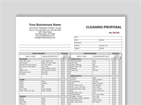 Cleaning Proposal Template Basic Editable Microsoft Word And Adobe
