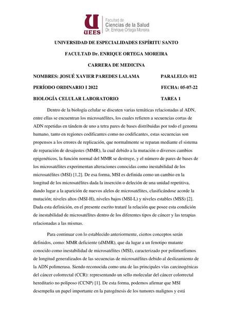 Biología celular laboratorio Josué Paredes uDocz