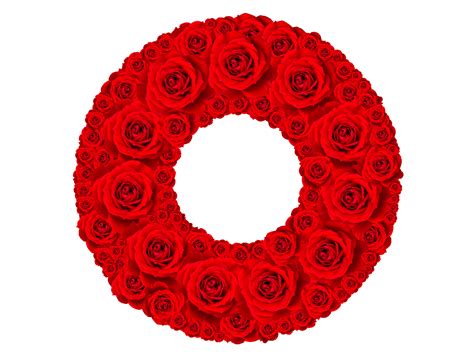 Rose Alphabet Set Alphabet Capital Letter O Made From Red Rose