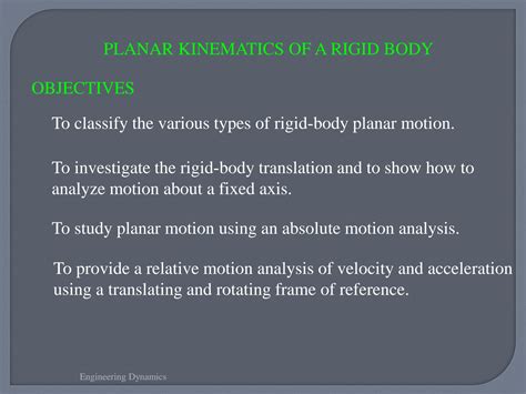 SOLUTION Planar Kinematics Of Rigd Body Translation And Rotation