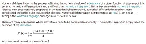 numerical differentiation and integration