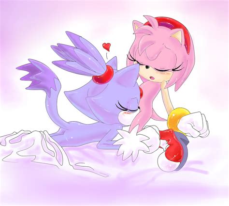 Rule 34 Amy Rose Anthro Blaze The Cat Blush Closed Eyes Couple Cunnilingus Feline Female Fur