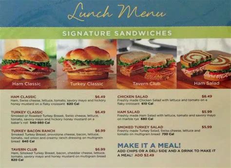 Honey Baked Ham Lunch Menu