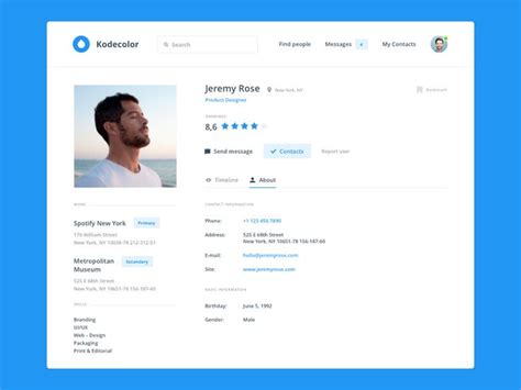 User Profile Page Design Inspiration Ui Design Website Web