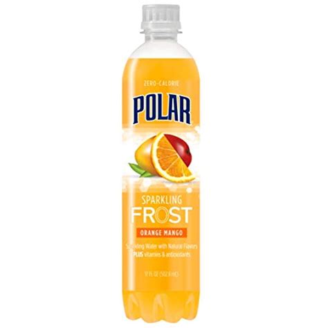Polar Beverages Frost Sparkling Water Orange Mango 17 Fluid Ounce