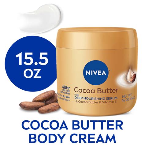 NIVEA Cocoa Butter Body Cream With Deep Nourishing Serum 15 5 Ounce