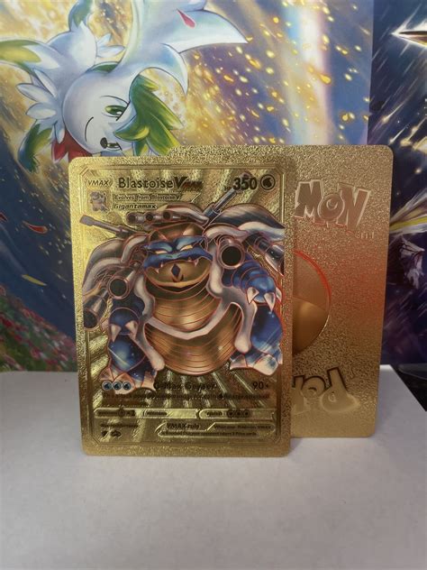 Mavin Rare Blastoise VMAX High Quality Pokemon Gold Foil Fan Art