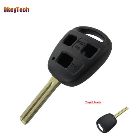 Okeytech For Toyota Key Shell 3 Button Replacement Uncut Blank Remote