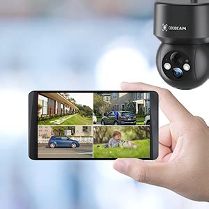 COCOCAM Cámara Vigilancia WiFi Exterior Solar con Batería 10000mAh