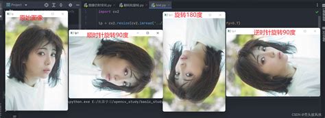 opencv图像旋转和翻转，cv2 flip，cv2 rotate 极客之音