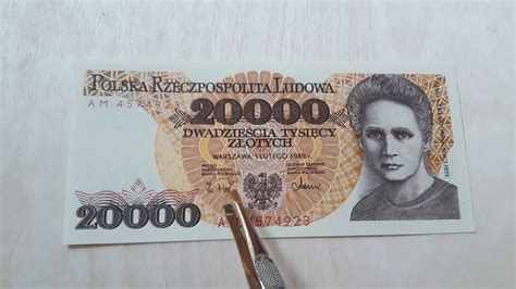 ODCINEK 86 PRL 20000 ZŁ MARIA SKŁODOWSKA CURIE Banknot seria Wielcy