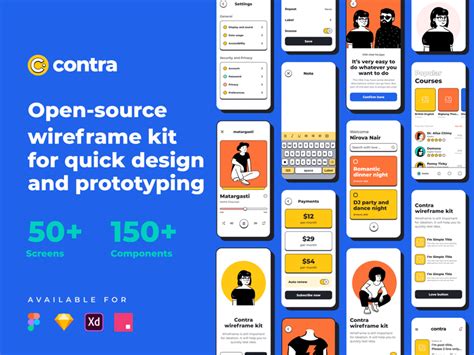 Contra Open Source Wireframe Kit Uistore Design