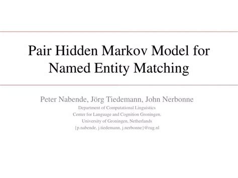 ppt pair hidden markov model for named entity matching powerpoint presentation id 5901666