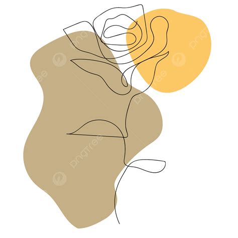 Aesthetic Wallart Wall Decor One Line Art Floral With Abstract Shape