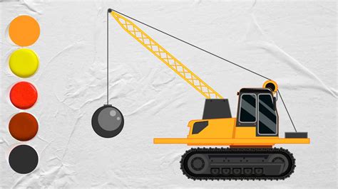Cara Gambar Alat Berat Excavator Wrecking Ball Excavator Drawing