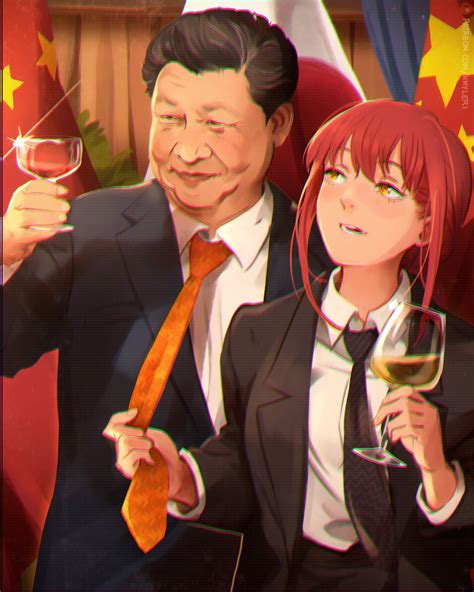 Makima Toasting With Xi Jinping By Khyleri Khyleri Know Your Meme