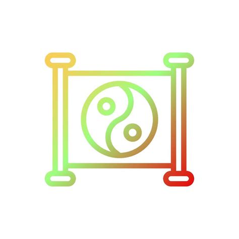 yin y yang icono degradado amarillo verde rojo color chino nuevo año