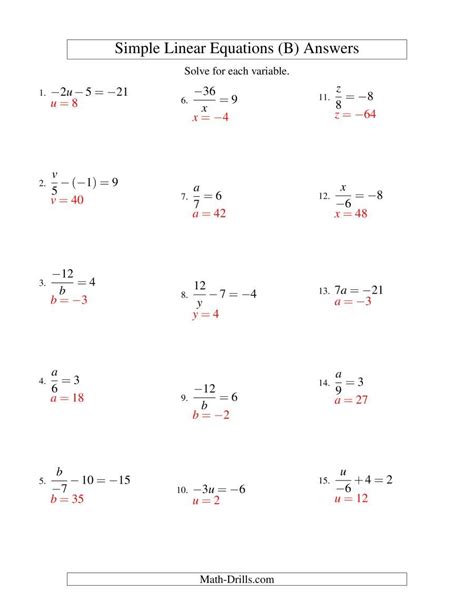 the solving linear equations including negative values form ax b c variations b math