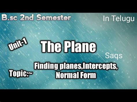 Planes Saqs Distance Between Two Parallel Planes Intercept Form Normal