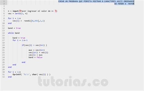 Arrays Matlab Ordenar Caracteres Ascii Tutorias Co