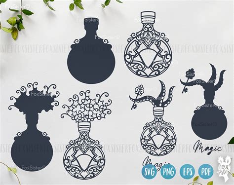 Potion Bottle Svg Bundle For Cricut And Silhouette Witchy Etsy Uk