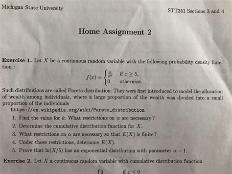 solved let x be a continuous random variable with the