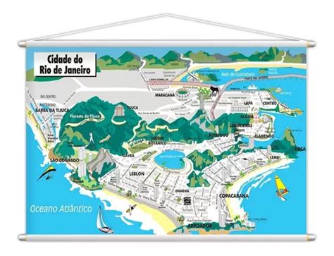 Banner Mapa Cidade Do Rio De Janeiro Turismo Bairros Parcelamento Sem