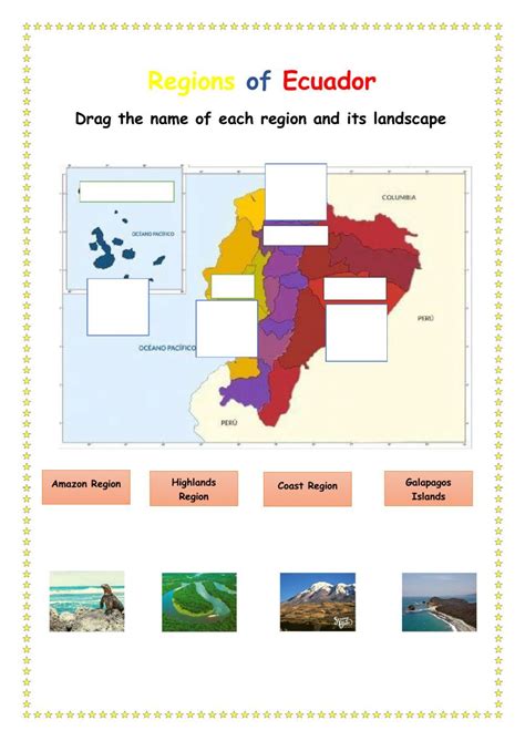 Ejercicio De Ecuador And Its Regions Formatos De Diplomas Cuadernos