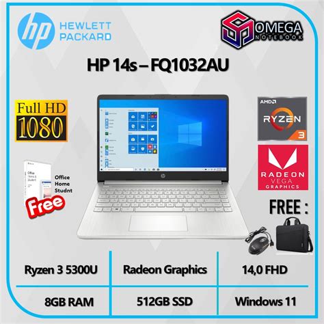 Jual HP 14S FQ1032AU FQ1035AU AMD RYZEN 3 5300U 8GB 512GB SSD VEGA6