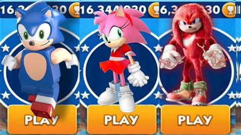 Sonic Dash Lego Sonic VS Lego Amy VS Hunter Knuckles Movie Sonic Vs