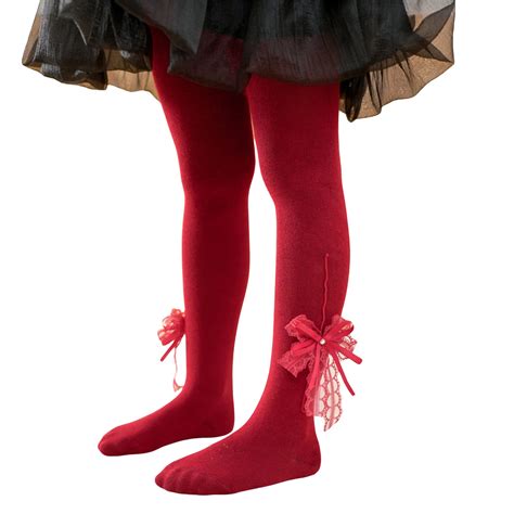 Amiliee Girls Stockings Cute Rhinestone Double Bowknot Princess Dance Ballet Tights High Waisted