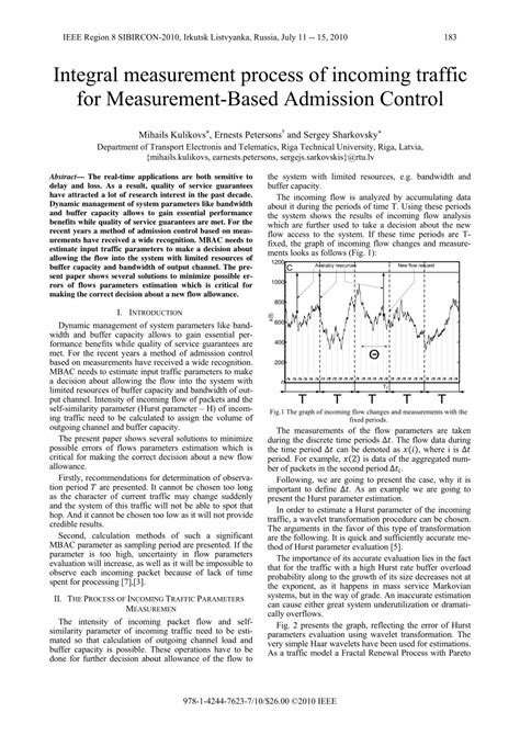 pdf integral measurement process of incoming traffic for measurement based admission control