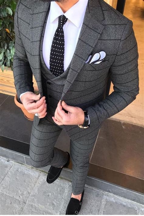 Grey Windowpane Suit Gentleman Style Giorgenti Custom Suits NYC