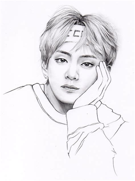 NAMIL ART Pencil Portrait Drawing BTS V Pencil Illustration By You