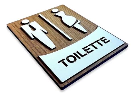 Plaquinha Para Banheiro Wc Mdf Toilette Decorativa 3mm