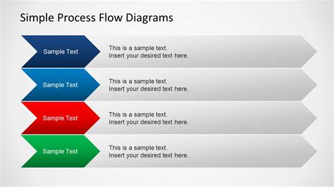 Simple Chevron Process Flow Diagram For Powerpoint Slidemodel