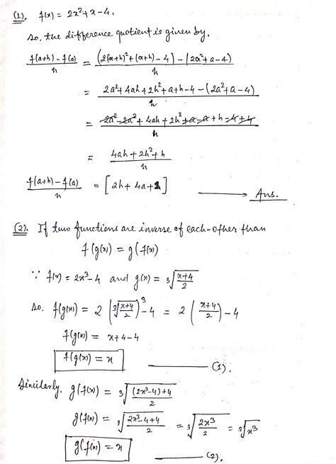 [solved] for f x 2x2 x 4 find and simplify the difference quotient course hero