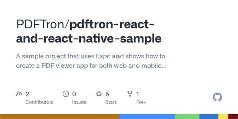 github pdftron pdftron react and react native sample a sample project that uses expo and