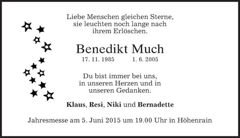 Traueranzeigen Von Benedikt Much Trauer Merkur De