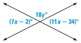 Finding Angle Measures Between Intersecting Lines Worksheet